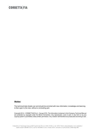 Corbetta Fia - Technical data sheet | PDF