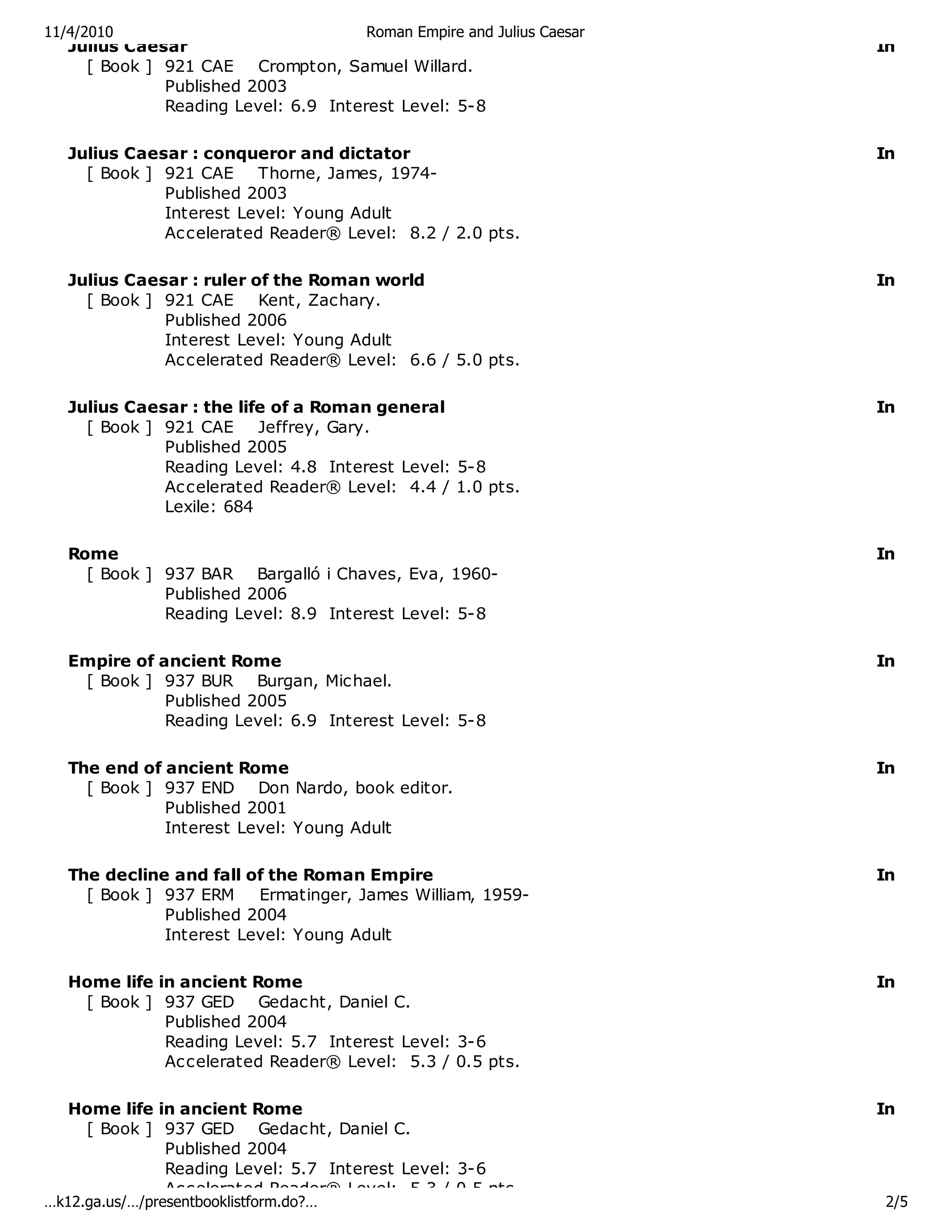 Corbett Roman Empire and Julius Caesar Project | PDF