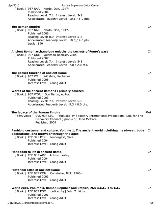 Corbett Roman Empire and Julius Caesar Project | PDF