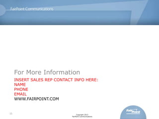 FairPoint Communications Corporate Overview 2013 | PPTX | Computer ...