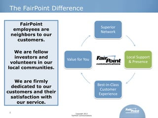 FairPoint Communications Corporate Overview 2013 | PPTX | Computer ...