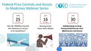 July 30 Webinar 3: Sharing and comparing feedback for the PMPRB ...