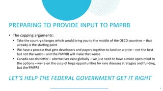 July 30 Webinar 3: Sharing and comparing feedback for the PMPRB ...