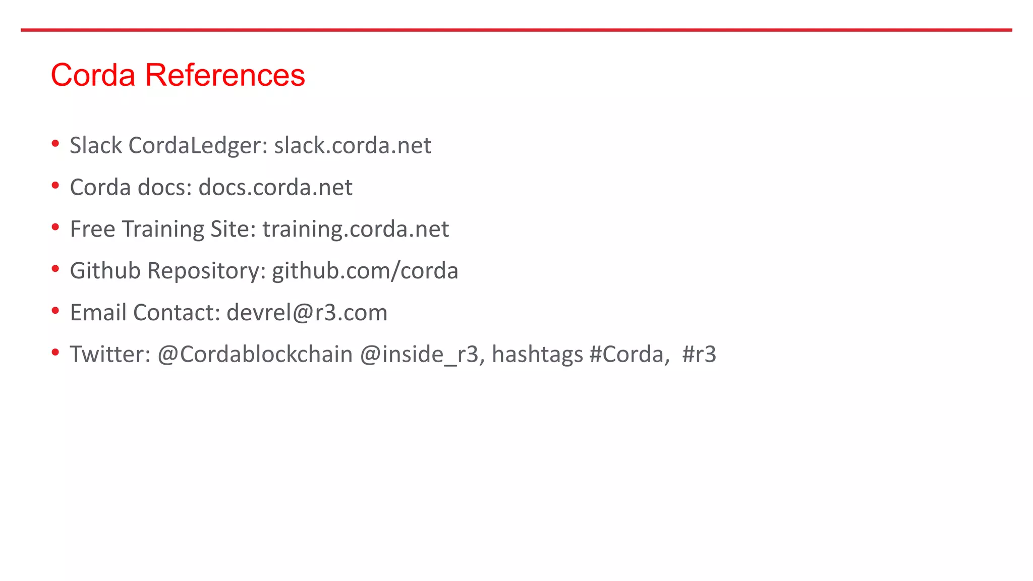 Corda Developer Bootcamp: Introduction to Corda | PPT