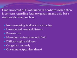 Cord blood p h | PPTX