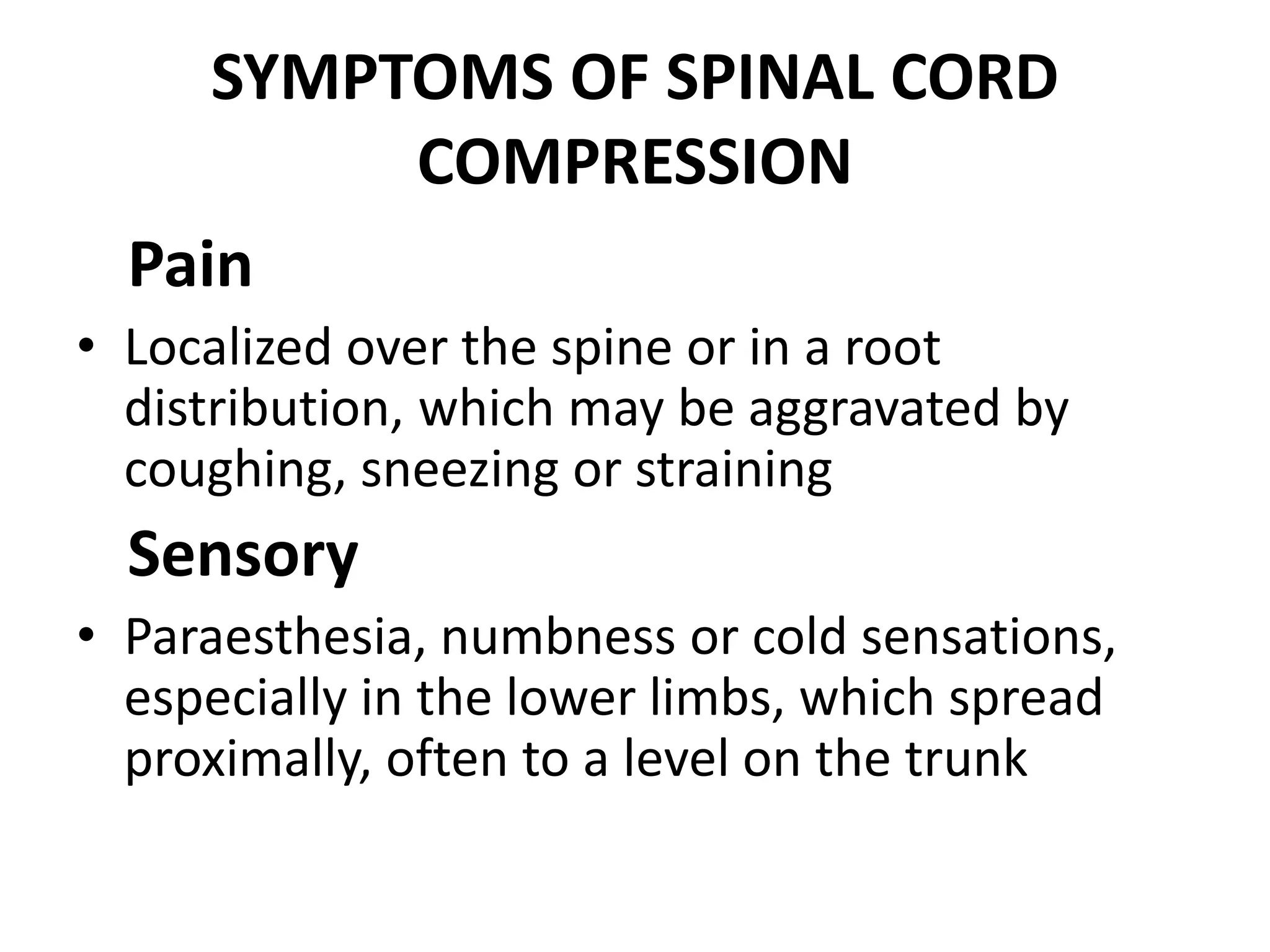 CORD COMPRESSION SYNDROME by DR. CHUKWUMA O.N. G. Department of ...