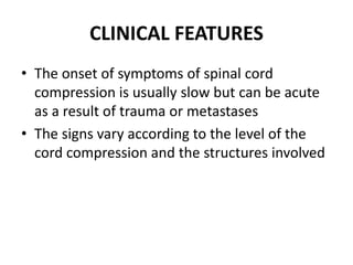 CORD COMPRESSION SYNDROME by DR. CHUKWUMA O.N. G. Department of ...