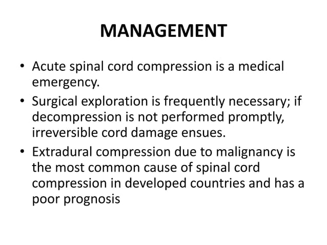 CORD COMPRESSION SYNDROME by DR. CHUKWUMA O.N. G. Department of ...