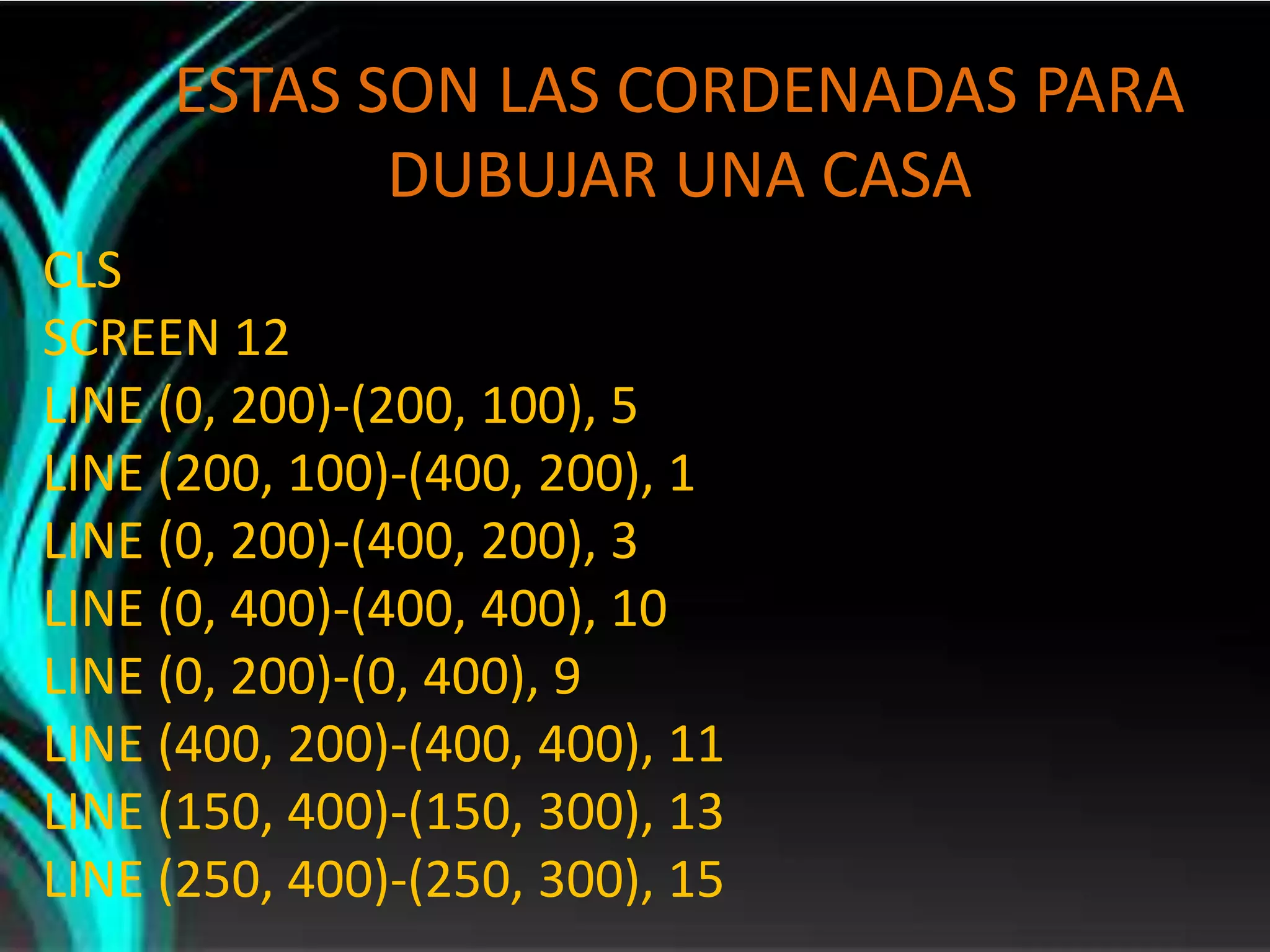 trabajos qbasic coordenadas | PPTX