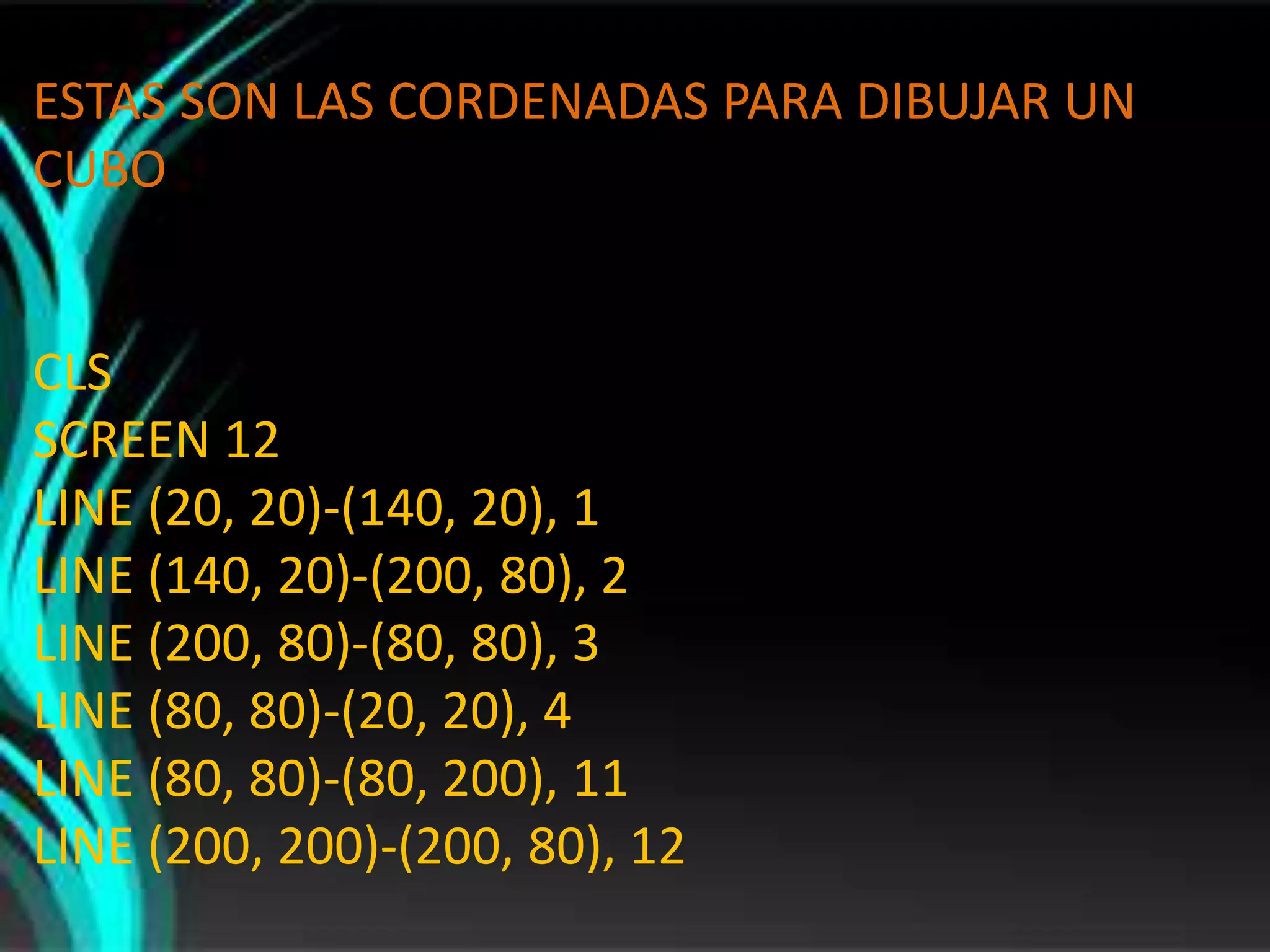 trabajos qbasic coordenadas | PPTX