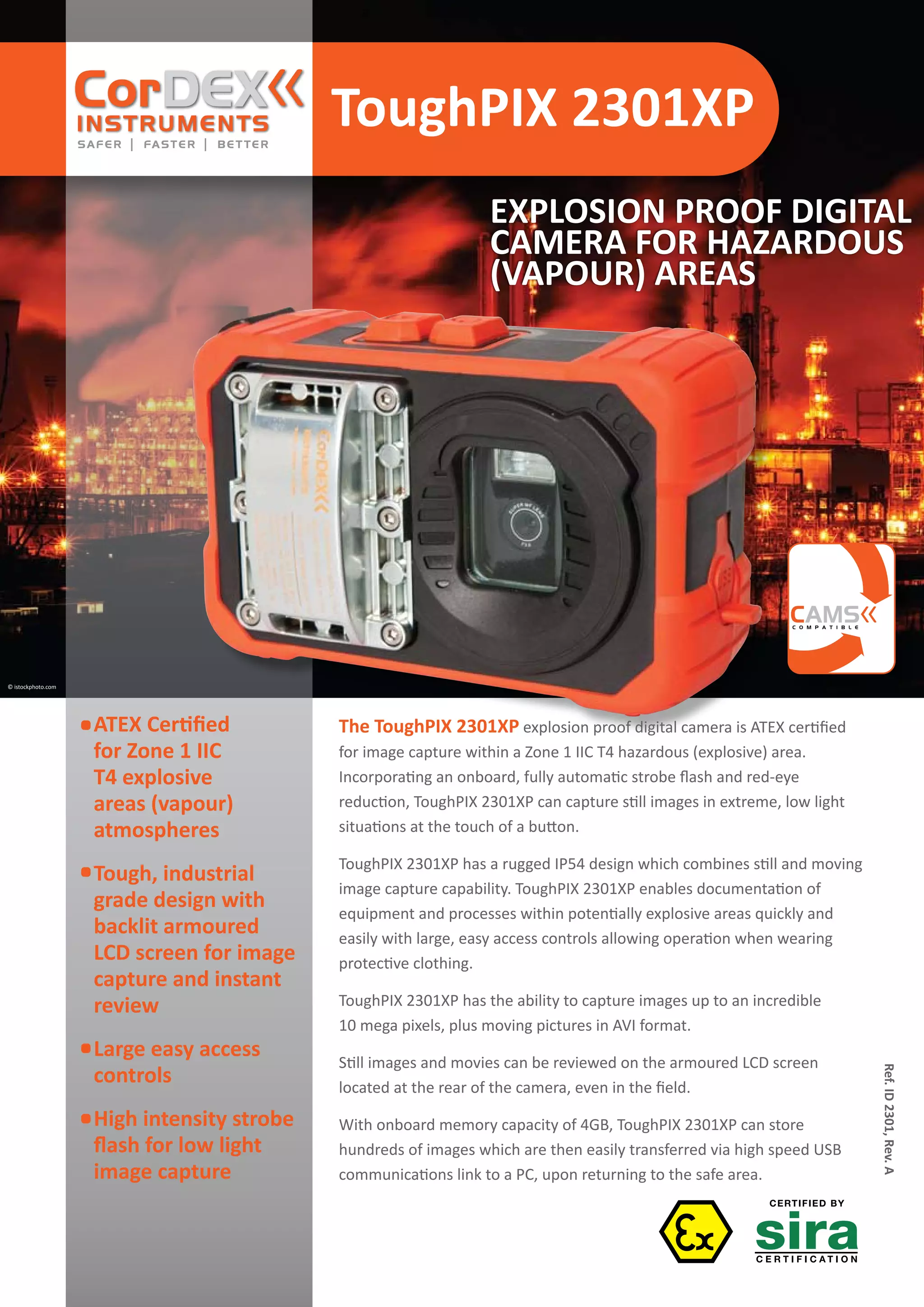 Cordex ToughPIX 2301XP ATEX Explosion Proof Digital Camera | PDF