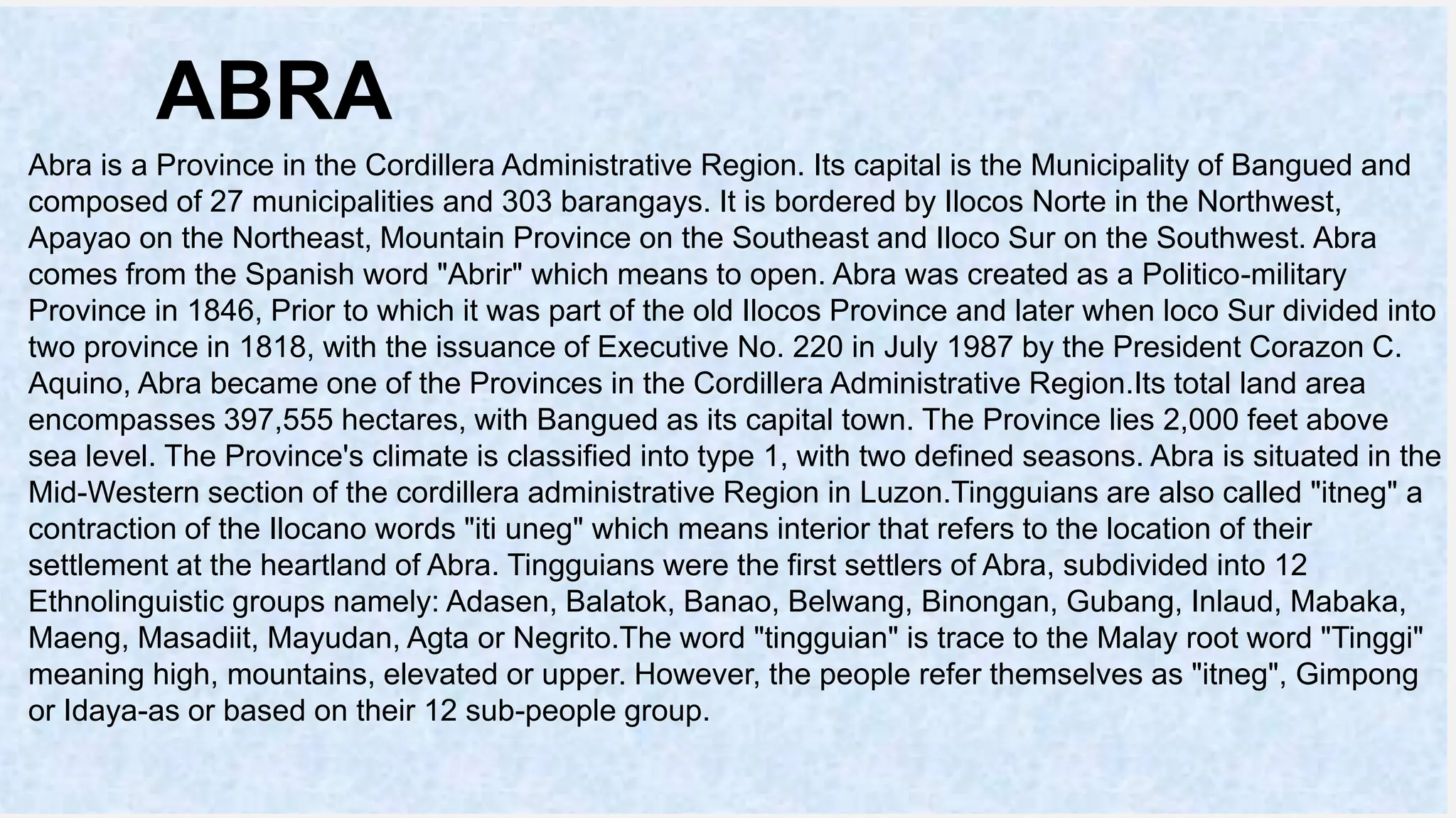 CORDILLERA ADMINISTRATIVE REGION ph pptx | PPTX
