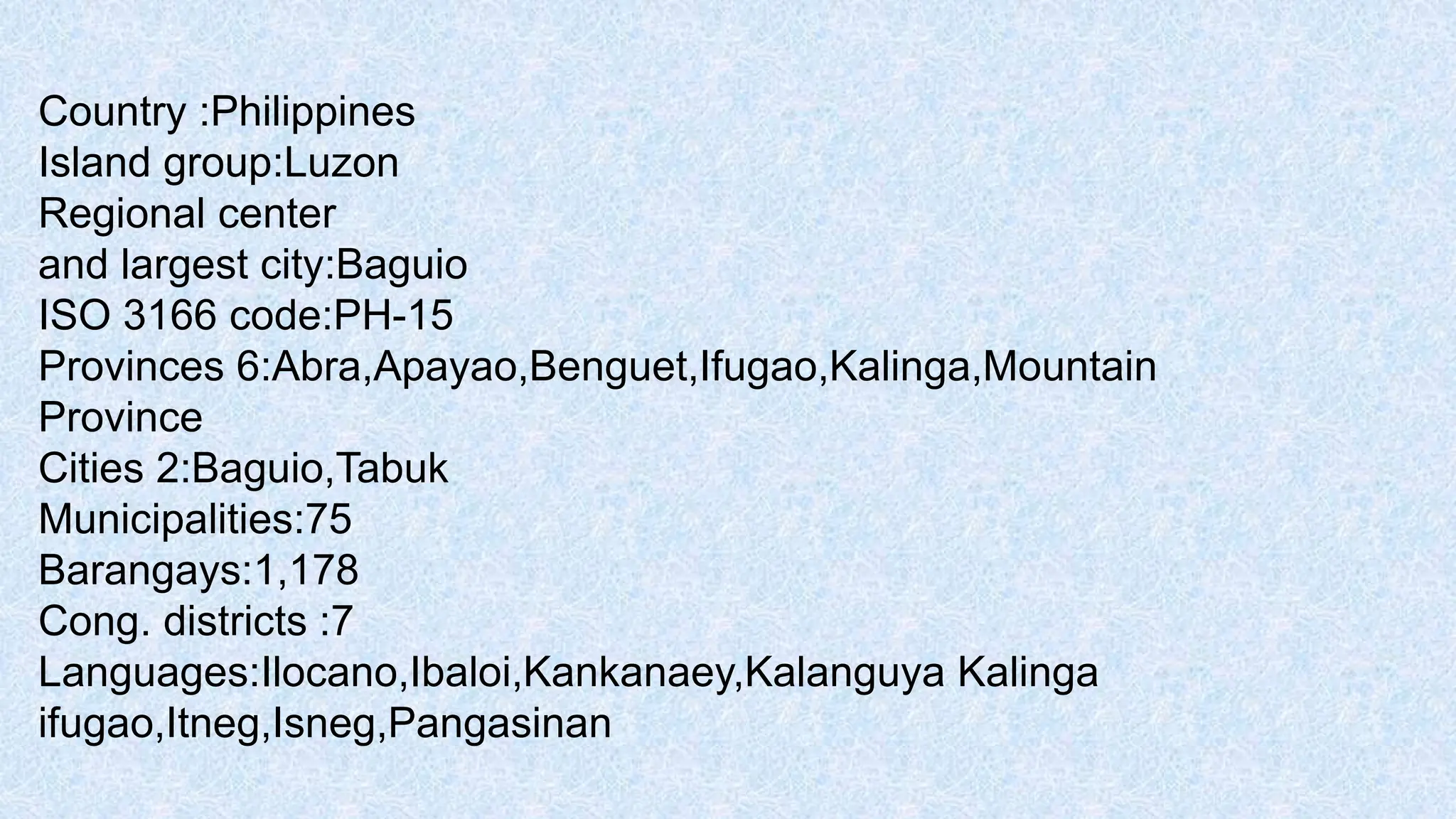 CORDILLERA ADMINISTRATIVE REGION ph pptx | PPTX