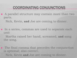 Cordinating conjunctions | PPTX