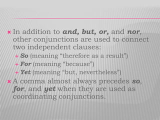 Cordinating conjunctions | PPTX