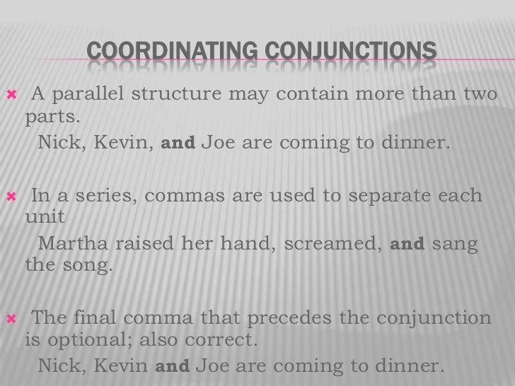 Cordinating conjunctions