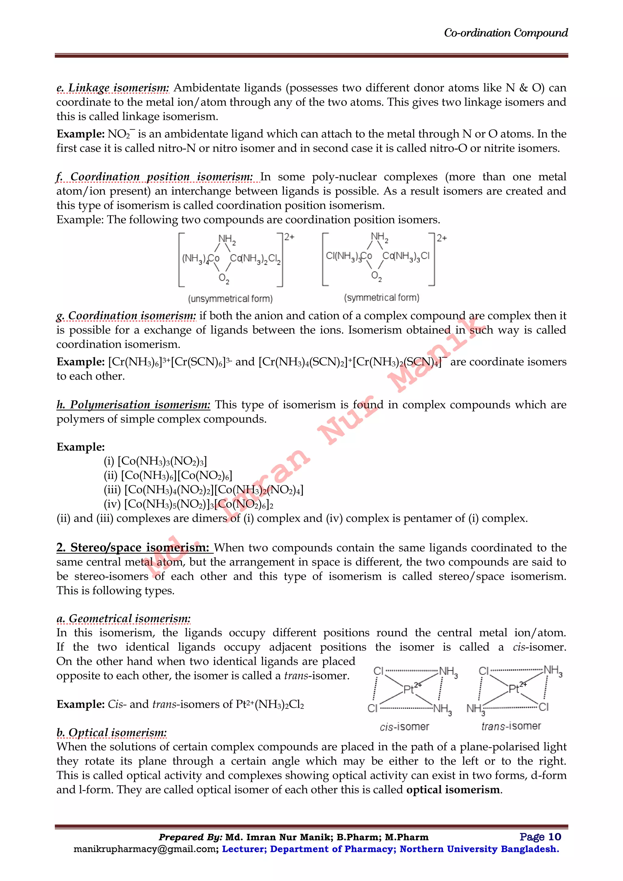 Cordination compound, Manik | PDF