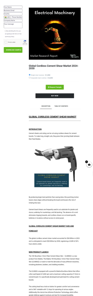 cordles cement Market .pdf................. | PDF