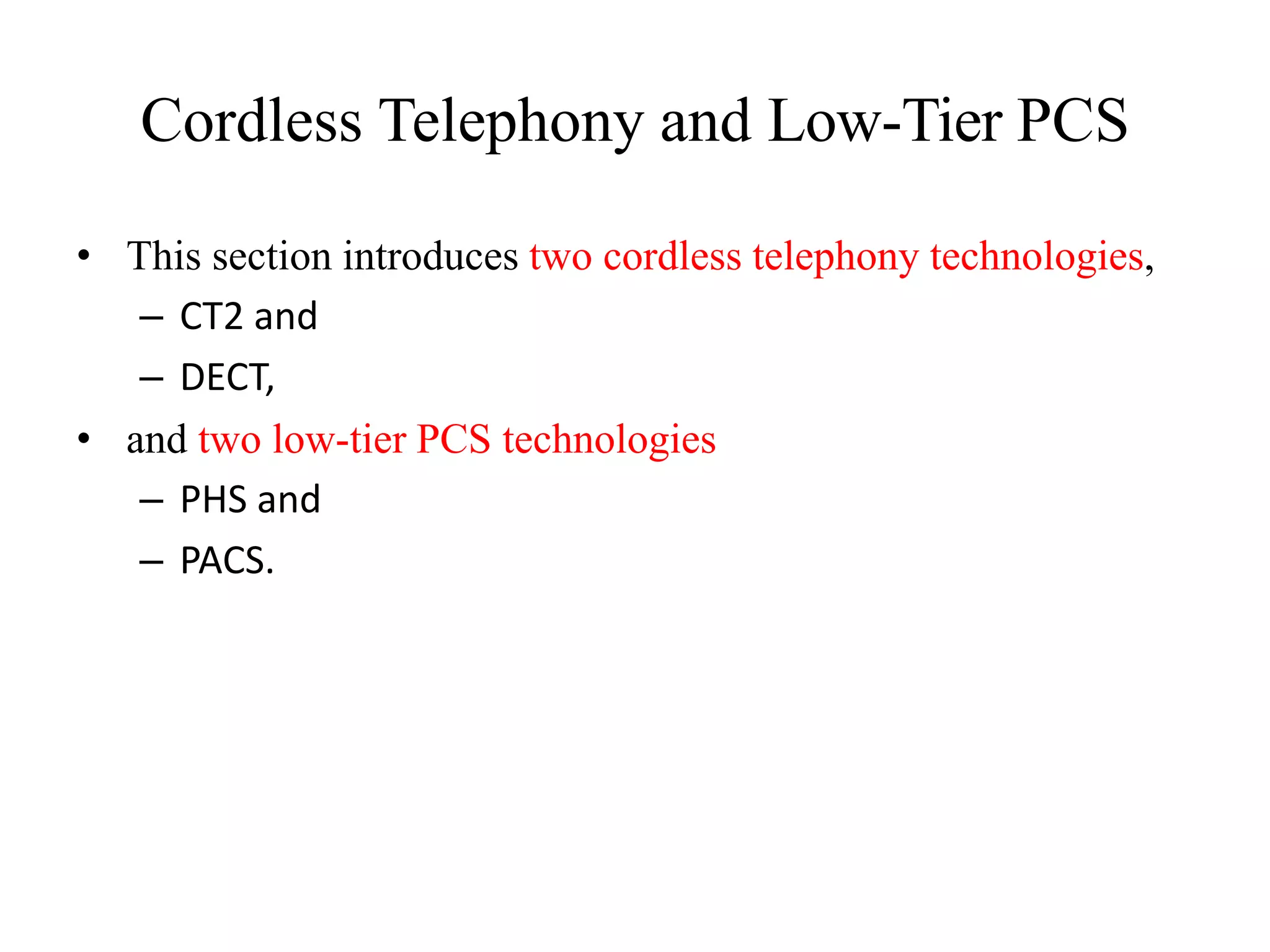 Cordless telephony | PDF