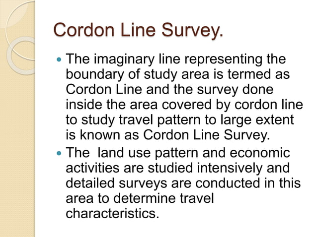 Cordon line survey | PPTX | Auto Safety | Automotive