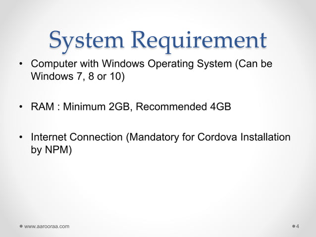 Cordova Windows Installation | PPT
