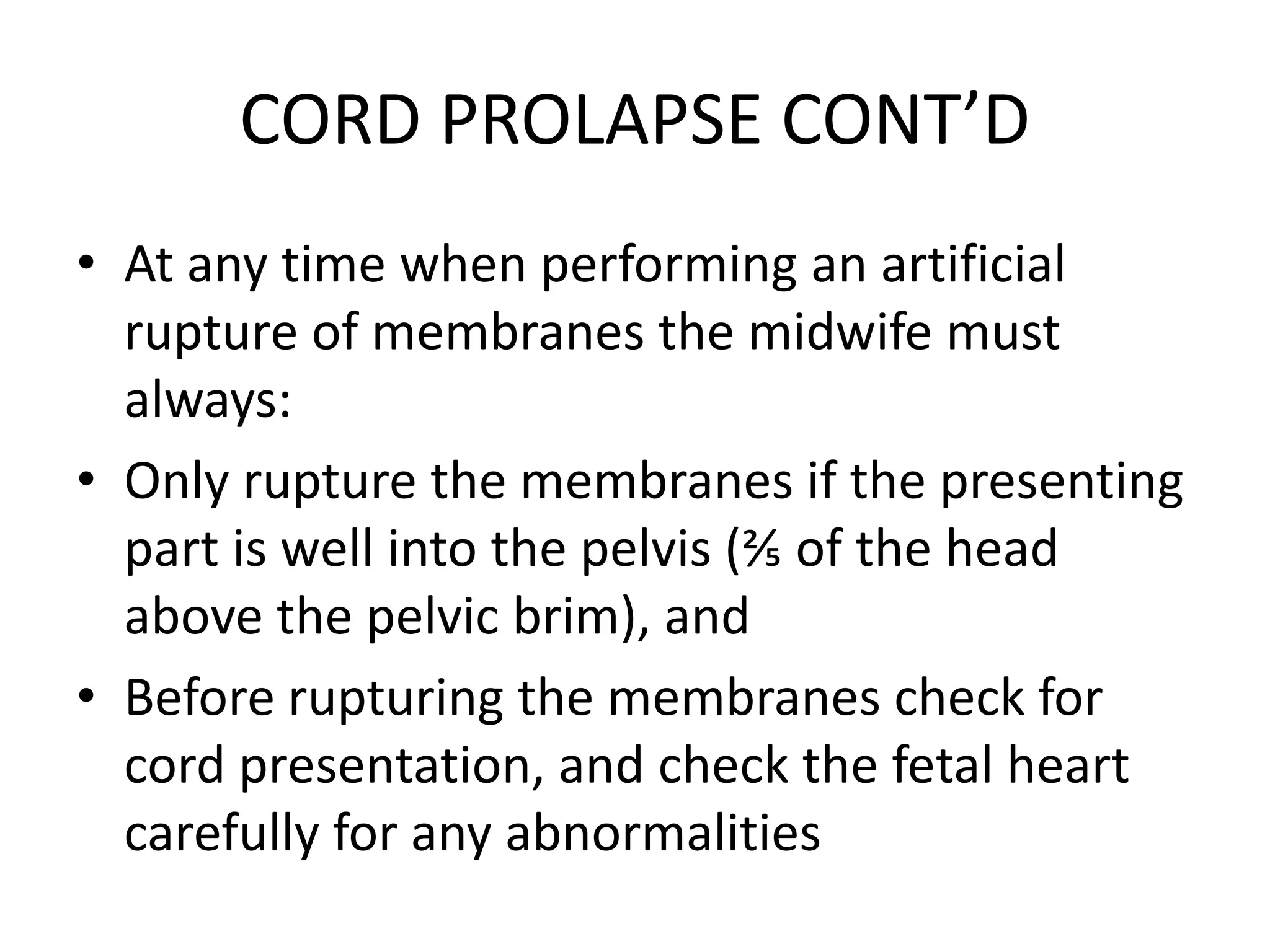 CORD PROLAPSE Presentation and Its Management | PPT