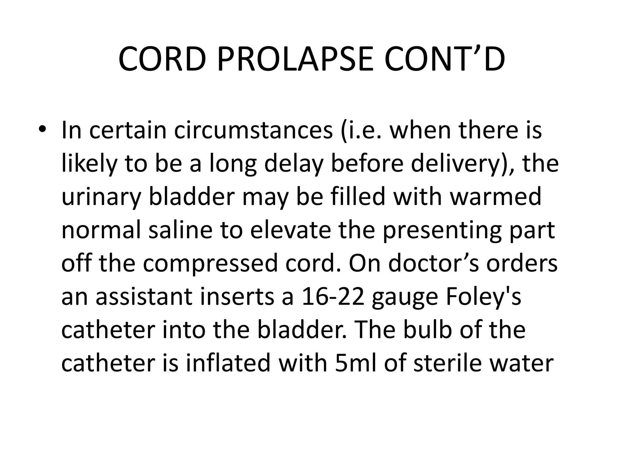 CORD PROLAPSE Presentation and Its Management | PPT