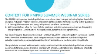 Webinar 1: Has the PMPRB removed the obstacles to access in its Guidelines? | PPT