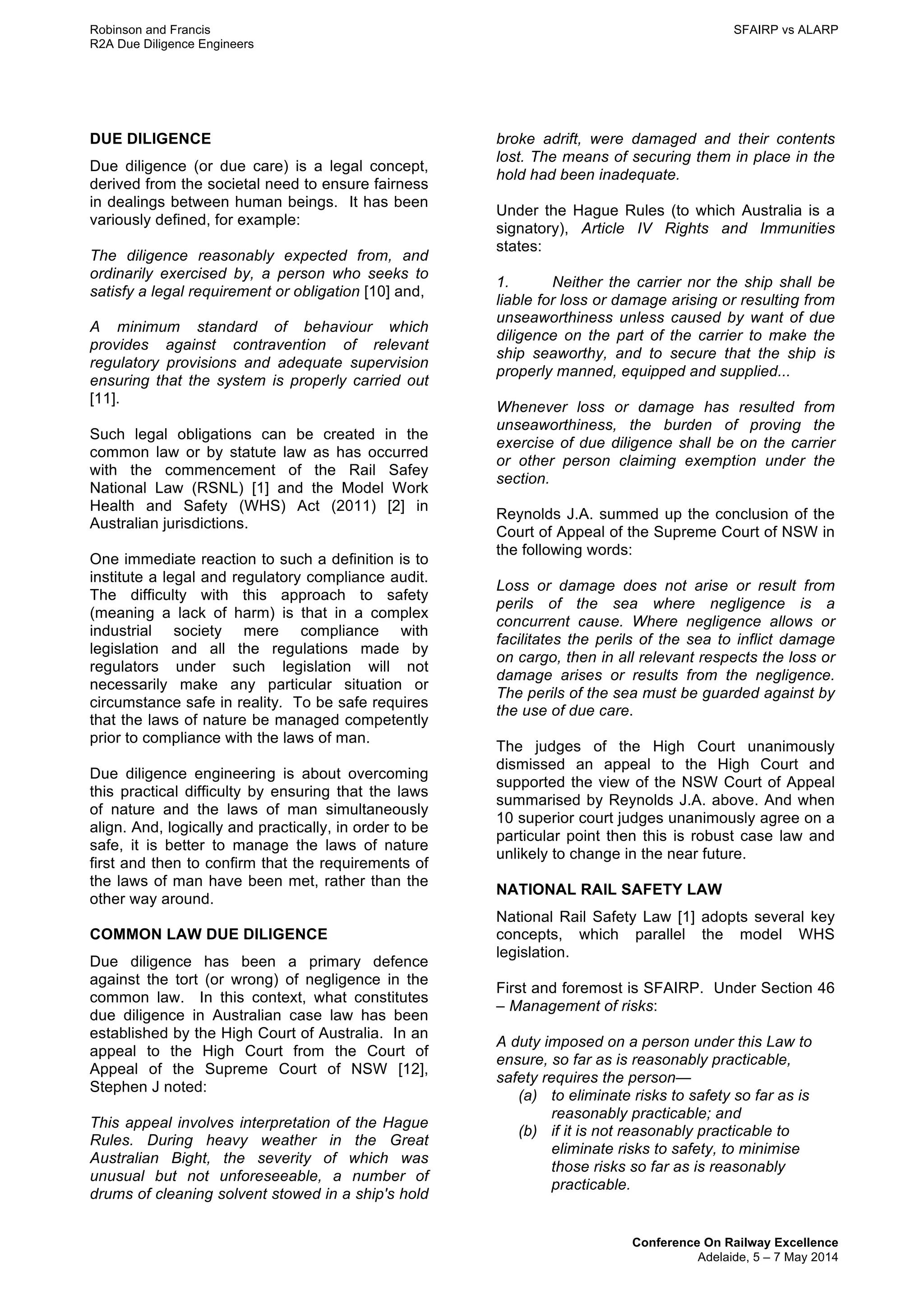 Core 2014-paper-SFAIRP vs. ALARP | PDF