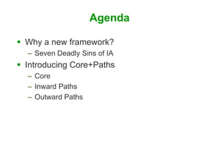 Core and Paths: Designing Findability from the Inside and Out | PPT
