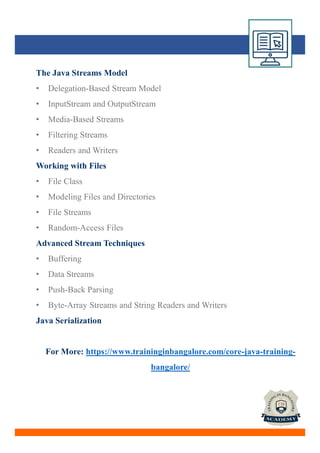 Core Java Training in Bangalore | Best Core Java Class in Bangalore | PDF