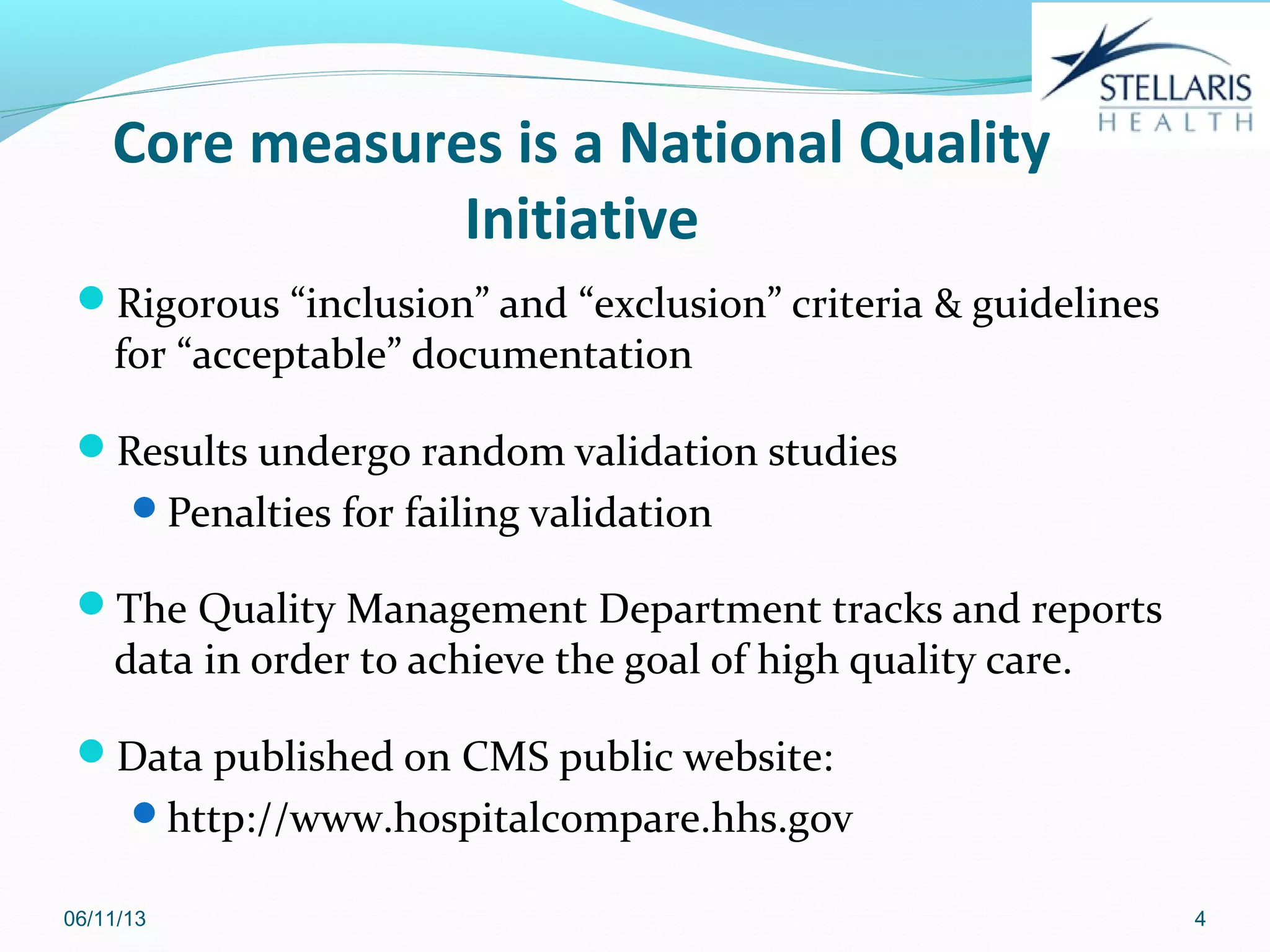 Core Measures-CME 101 | PPT