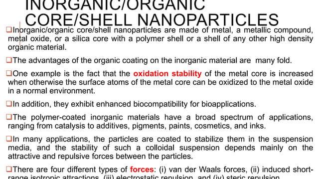 Core shell nanostructures | PPTX