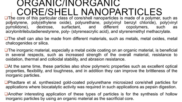Core shell nanostructures | PPTX