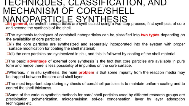 Core shell nanostructures | PPTX