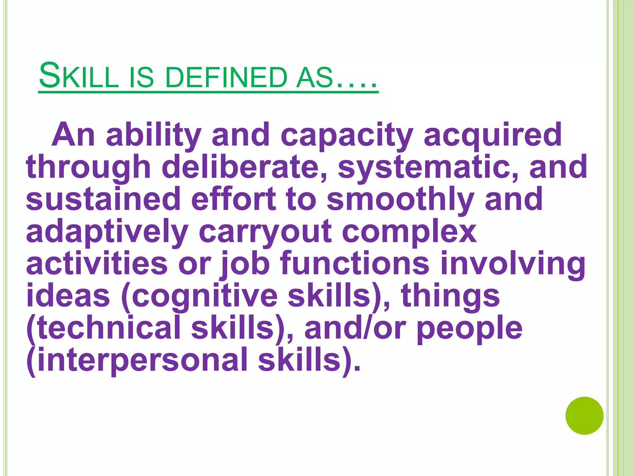 Skill and its types | PPTX