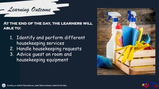 CORE 1 HOUSEKEEPING TOURISM SECTOR POWERPOINT | PPTX