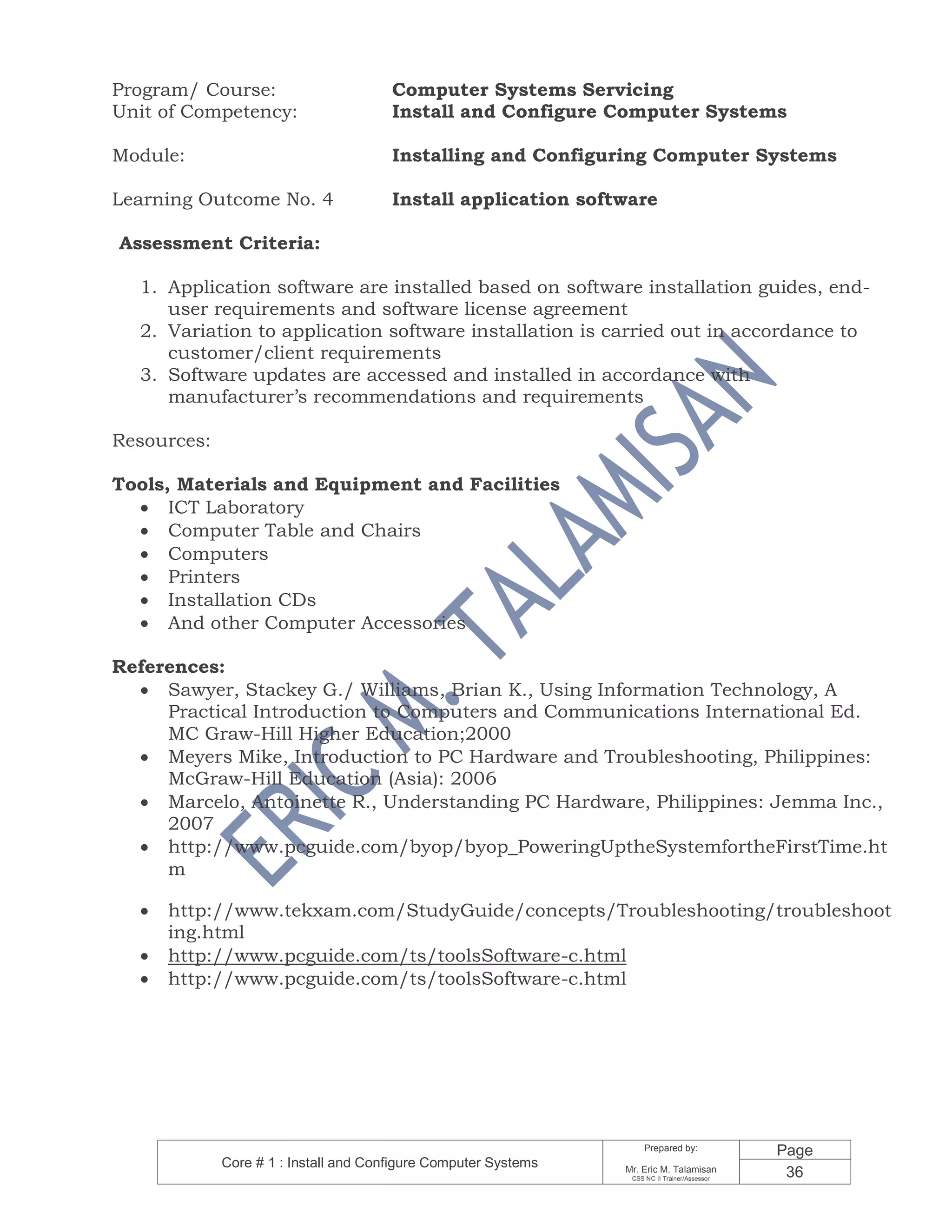 Css Core 1 Install And Configure Computer Systems And Networks Pdf