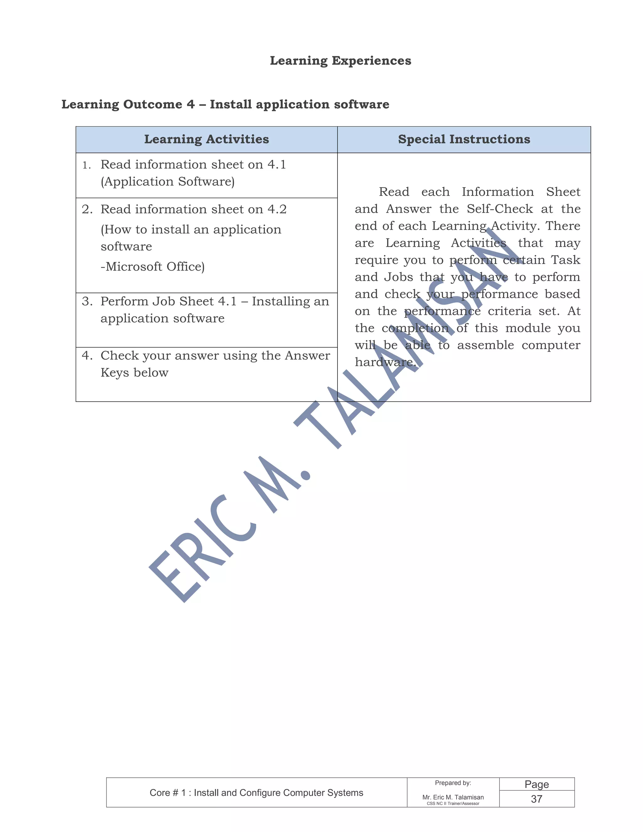 Css Core 1 Install And Configure Computer Systems And Networks Pdf Operating Systems