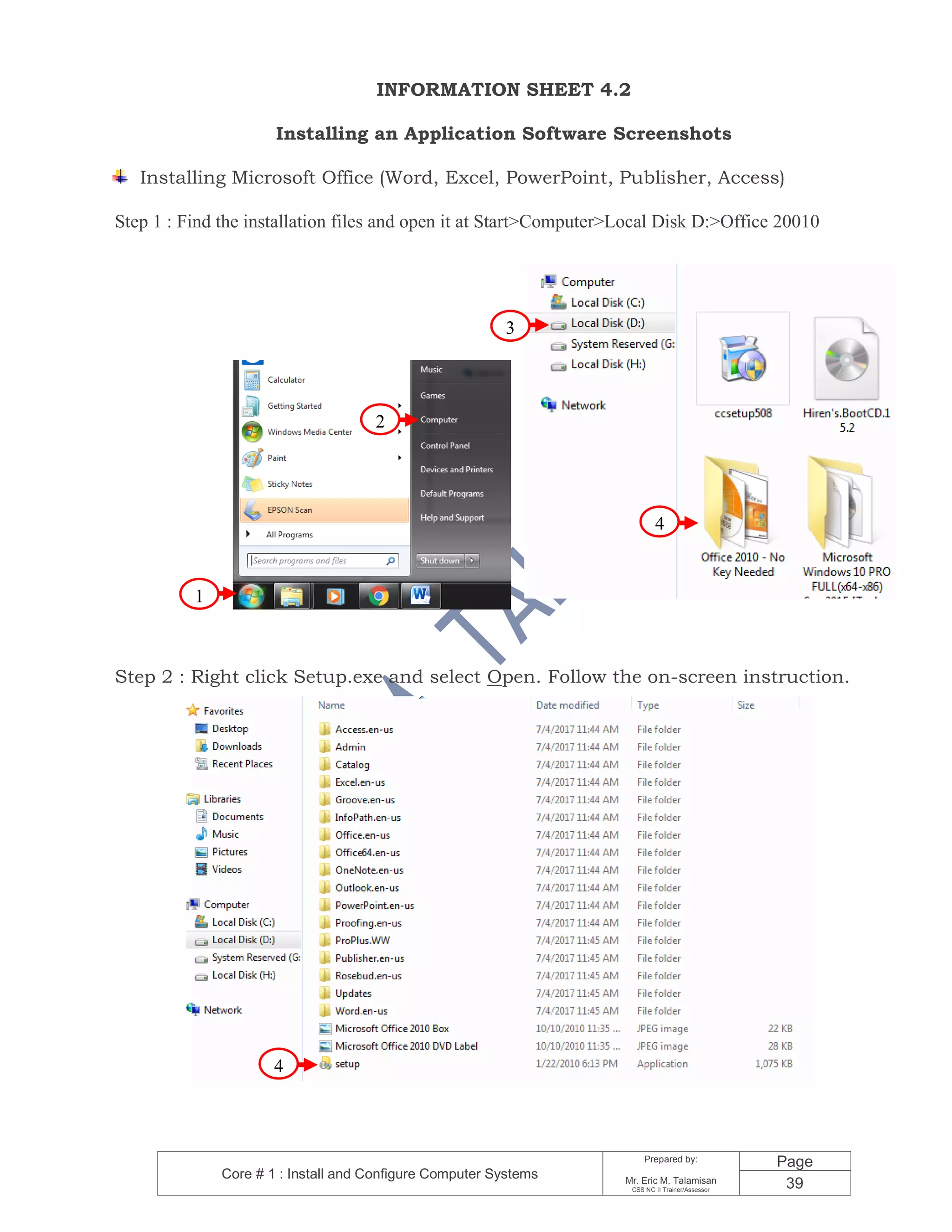 Css Core 1 Install And Configure Computer Systems And Networks Pdf Operating Systems