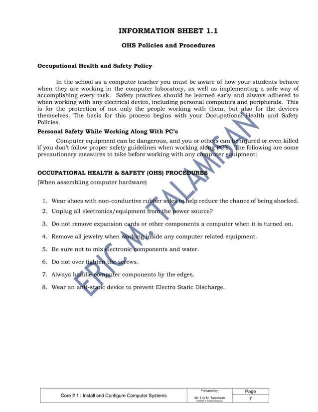 CSS CORE 1 - INSTALL & CONFIGURE COMPUTER SYSTEMS AND NETWORKS | PDF ...