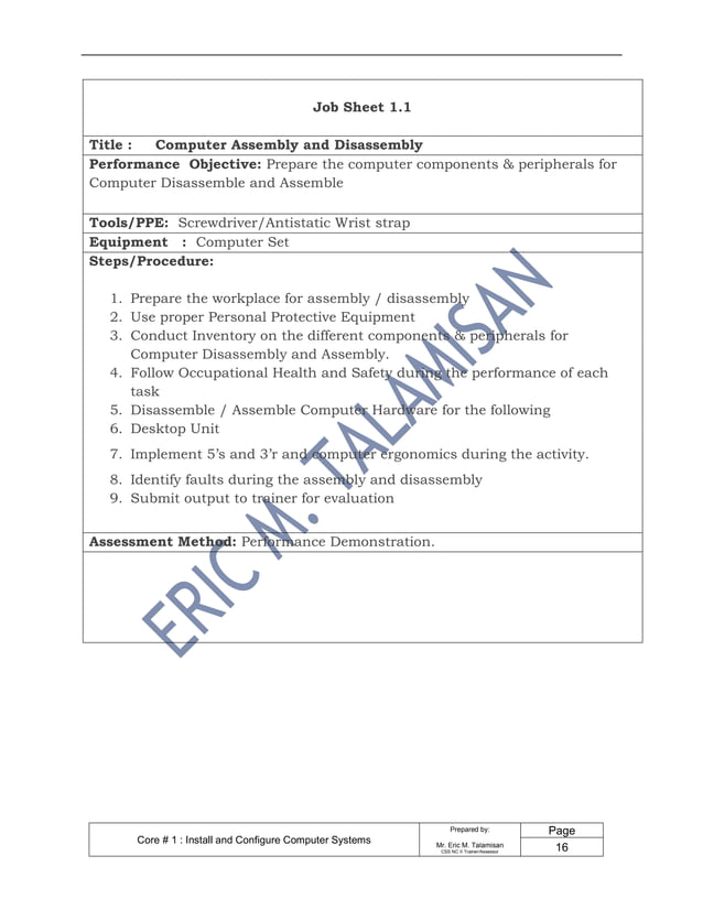 CSS CORE 1 - INSTALL & CONFIGURE COMPUTER SYSTEMS AND NETWORKS | PDF ...