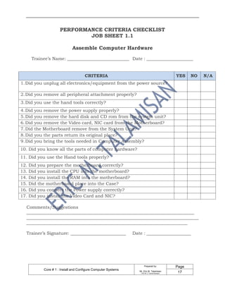 CSS CORE 1 - INSTALL & CONFIGURE COMPUTER SYSTEMS AND NETWORKS | PDF