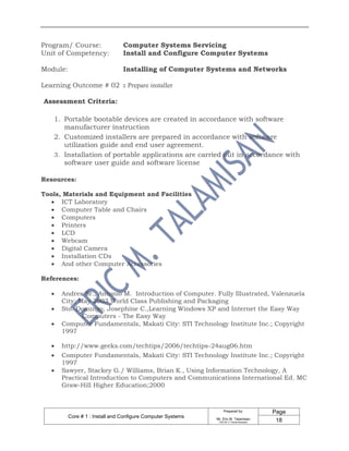 CSS CORE 1 - INSTALL & CONFIGURE COMPUTER SYSTEMS AND NETWORKS | PDF