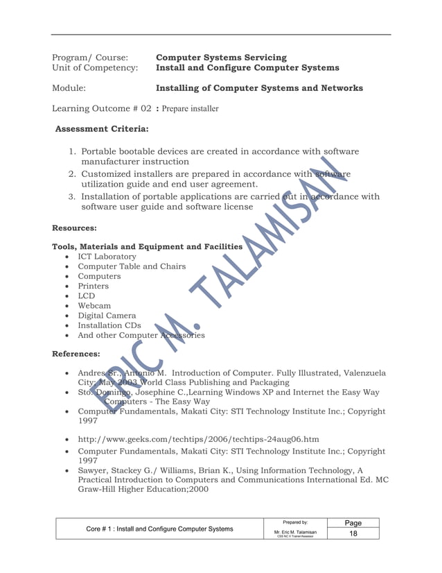 CSS CORE 1 - INSTALL & CONFIGURE COMPUTER SYSTEMS AND NETWORKS | PDF | Operating Systems ...