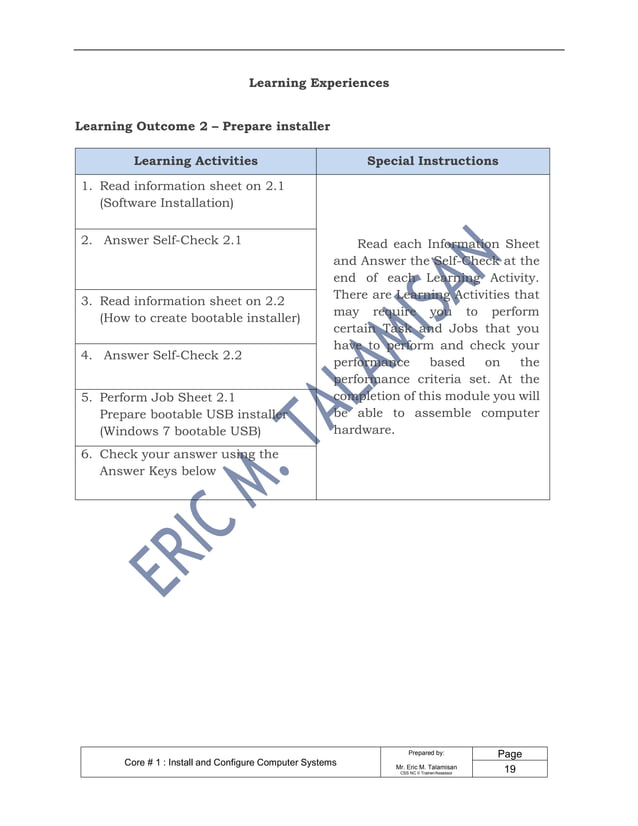 CSS CORE 1 - INSTALL & CONFIGURE COMPUTER SYSTEMS AND NETWORKS | PDF | Operating Systems ...