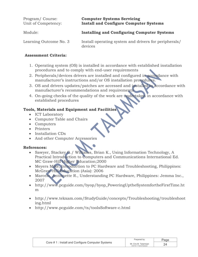 CSS CORE 1 - INSTALL & CONFIGURE COMPUTER SYSTEMS AND NETWORKS | PDF | Operating Systems ...