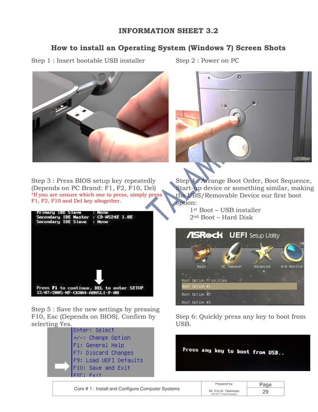 Css Core 1 Install And Configure Computer Systems And Networks Pdf Operating Systems