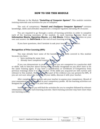 CSS CORE 1 - INSTALL & CONFIGURE COMPUTER SYSTEMS AND NETWORKS | PDF