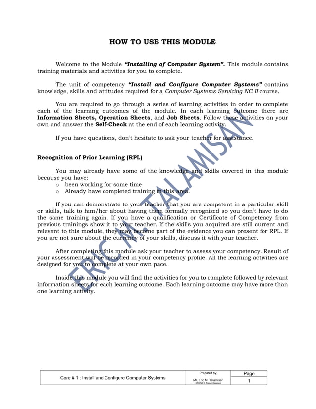 Css Core 1 Install And Configure Computer Systems And Networks Pdf